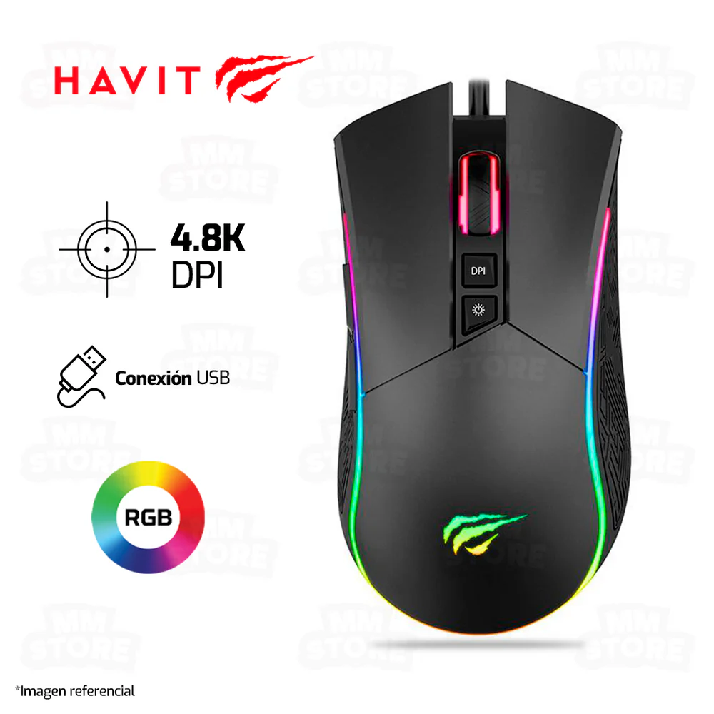 MOUSE GAMER USB, HAVIT MS1001S, RGB, G4M – MACROCHIPS